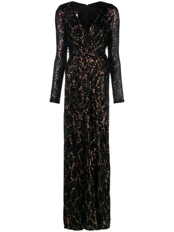 Talbot Runhof Sequin-embellished Wide-leg Jumpsuit - Black