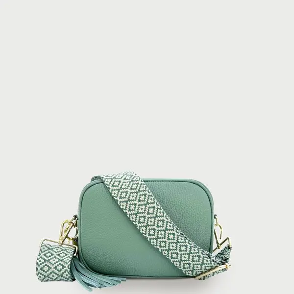 APATCHY LONDON Pistachio Leather Crossbody Bag With Pistachio