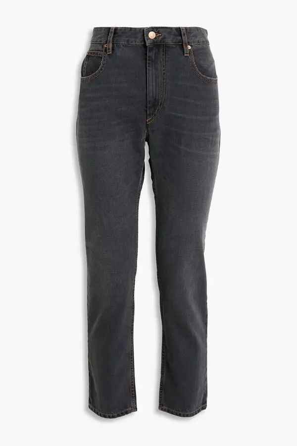 MARANT ETOILE Cropped Boyfriend Jeans - Charcoal