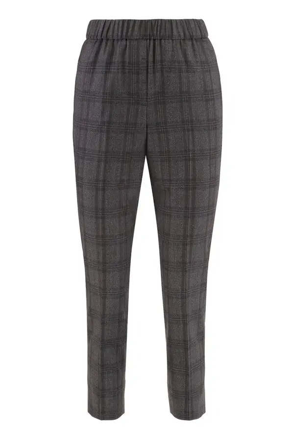 Peserico Virgin Wool Trousers - Brown