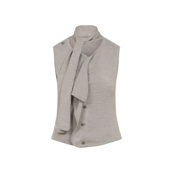 LEMAIRE Asymmetrical Sleeveless Cardigan - Beige