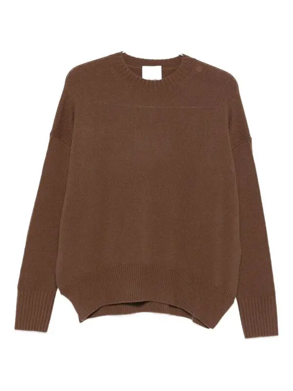 ALLUDE Crew Neck Cashmere Sweater - Brown