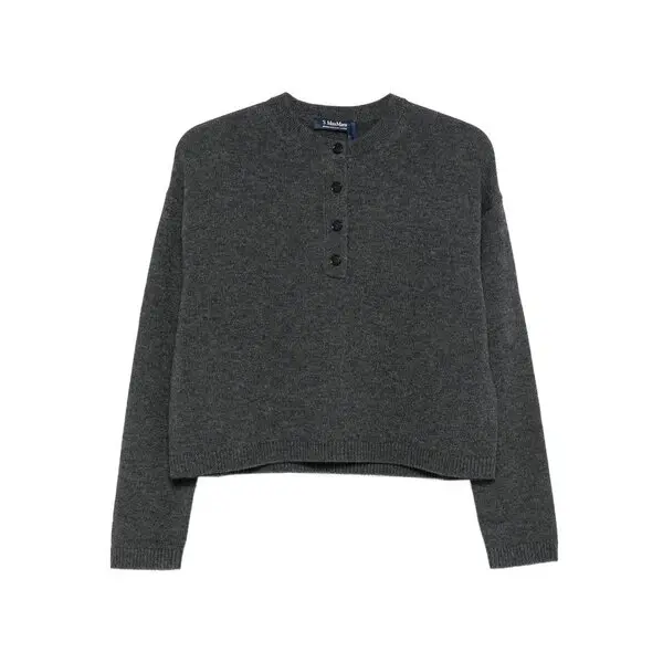 Max Mara Button Placket Sweater - Grey