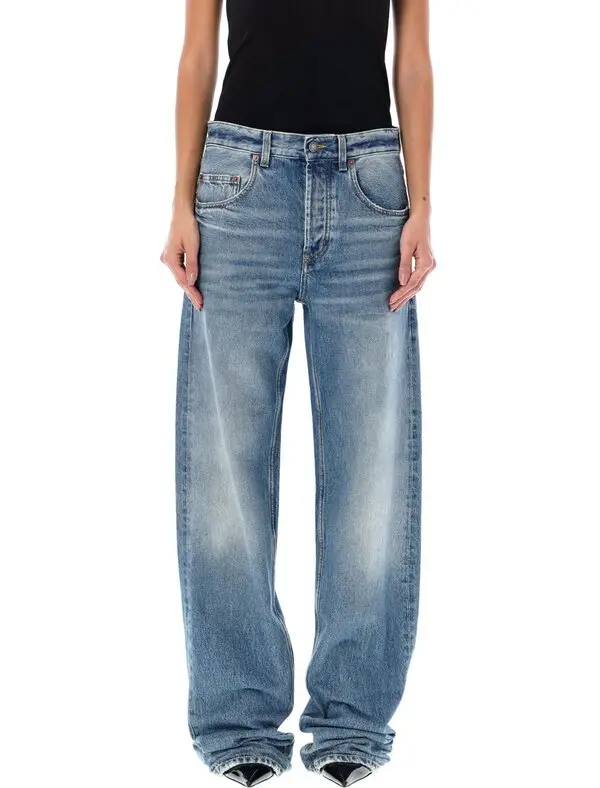 Saint Laurent Extreme Baggy Jeans In Medium Blue - 34% Off 