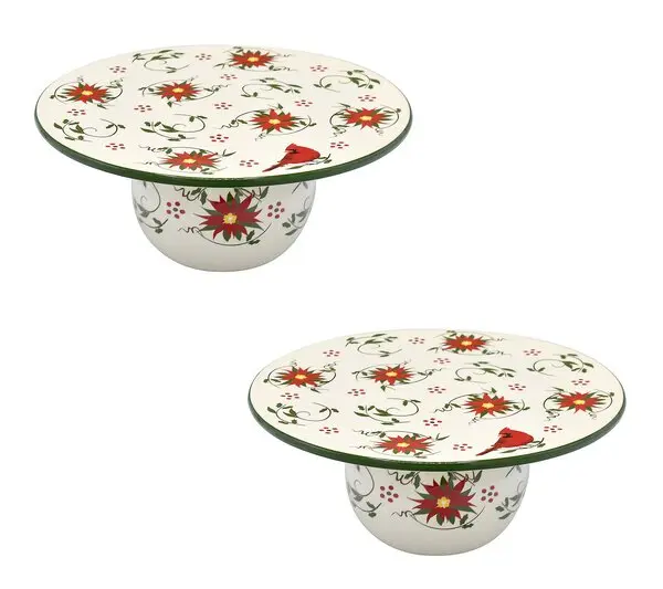 TEMP-TATIONS As Is Special Edition Holiday S/2cake Plates