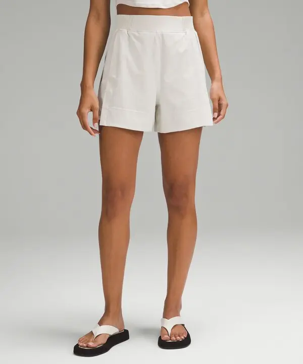 Lululemon Stretch Woven Relaxed-fit High-rise 4" Short - Bone
