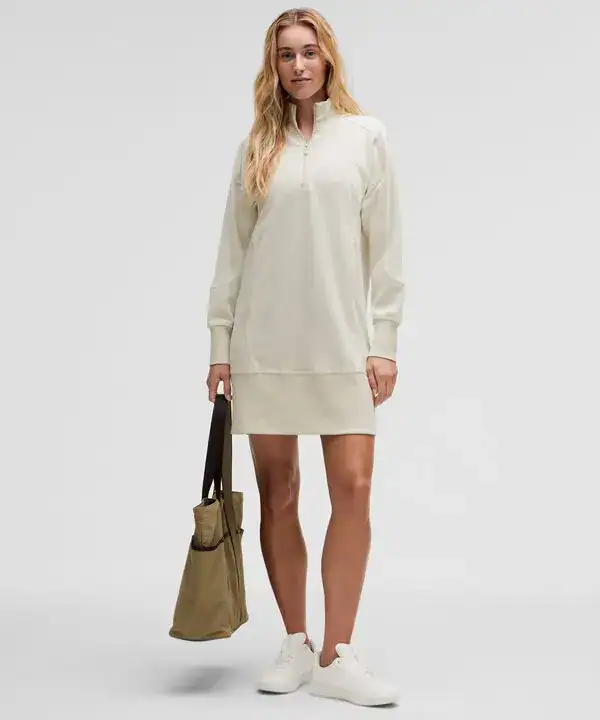 Lululemon Softstreme Long-Sleeve Half-Zip Dress - Bone | Editorialist