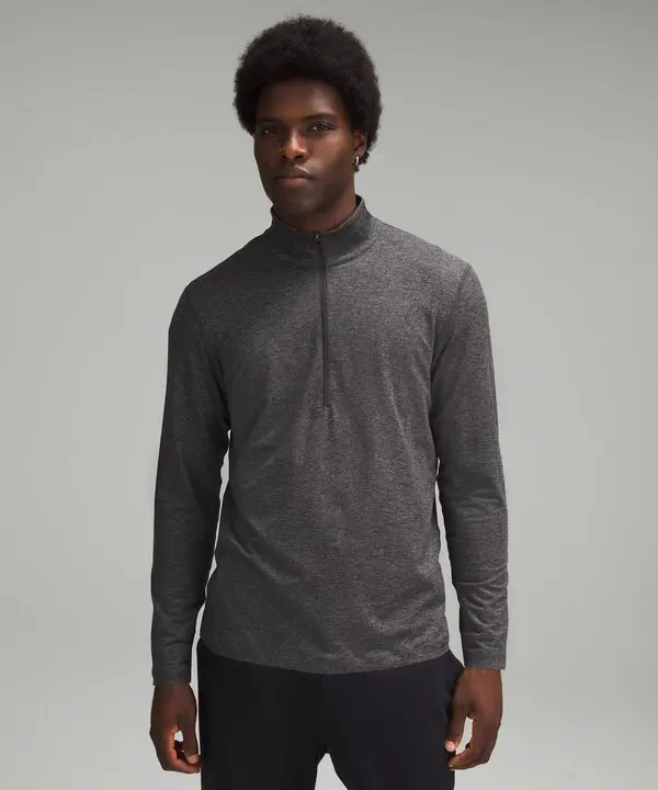 Lululemon Soft Jersey Half Zip - Heathered Black/heathered Graphite Grey