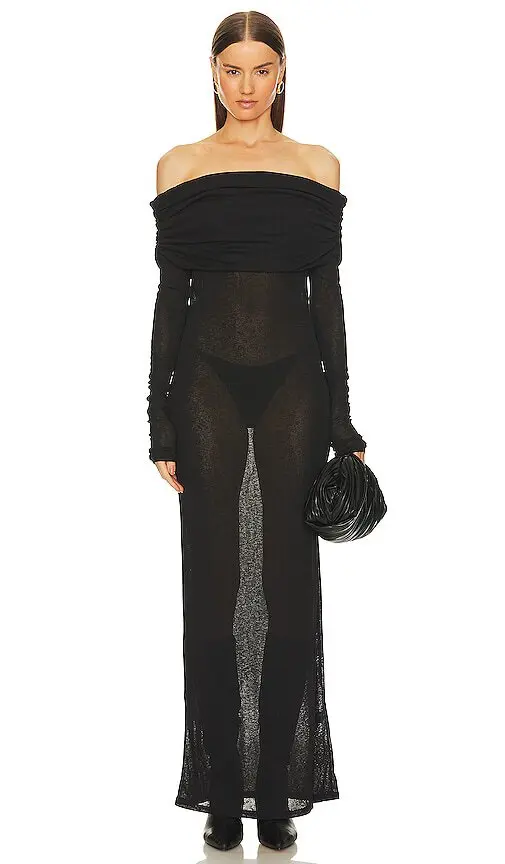 Superdown Chantal Sheer Gown - Black