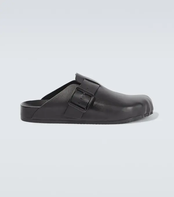 Balenciaga Sunday Leather Clogs - Black