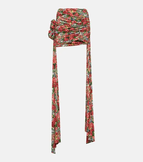 Magda Butrym Floral Draped Miniskirt