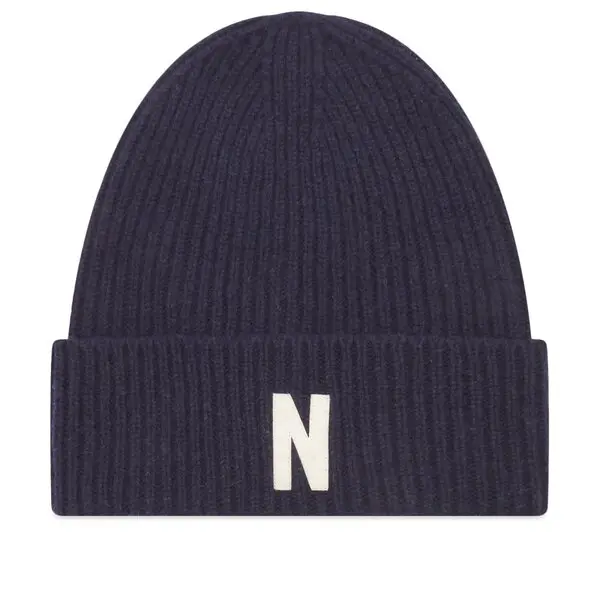 Norse Projects N Logo Beanie - Dark Navy