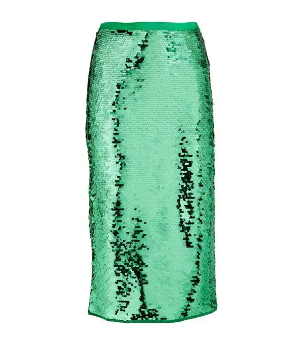 Max Mara Sequinembellished Midi Skirt Green Editorialist — free download