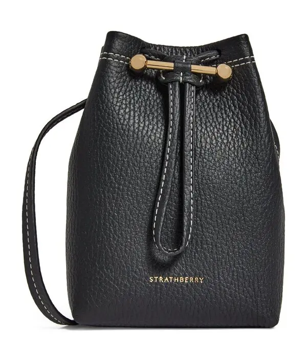 Strathberry Small Leather Lana Osette Bucket Bag - Black | Editorialist