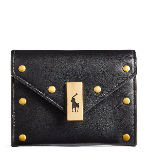 Ralph Lauren Leather Studded Card Holder Black Editorialist