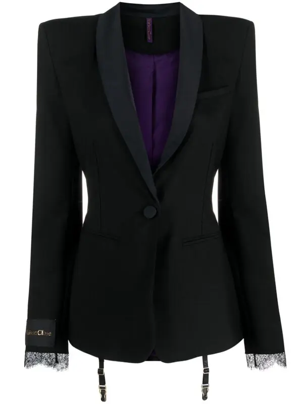 MAISON CLOSE Satin-trim Tailored Blazer