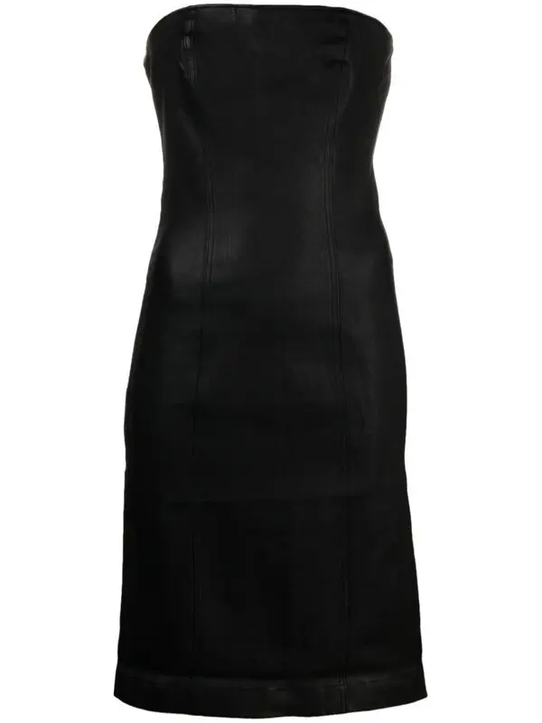 LUDOVIC DE SAINT SERNIN Strapless Leather Mini Dress