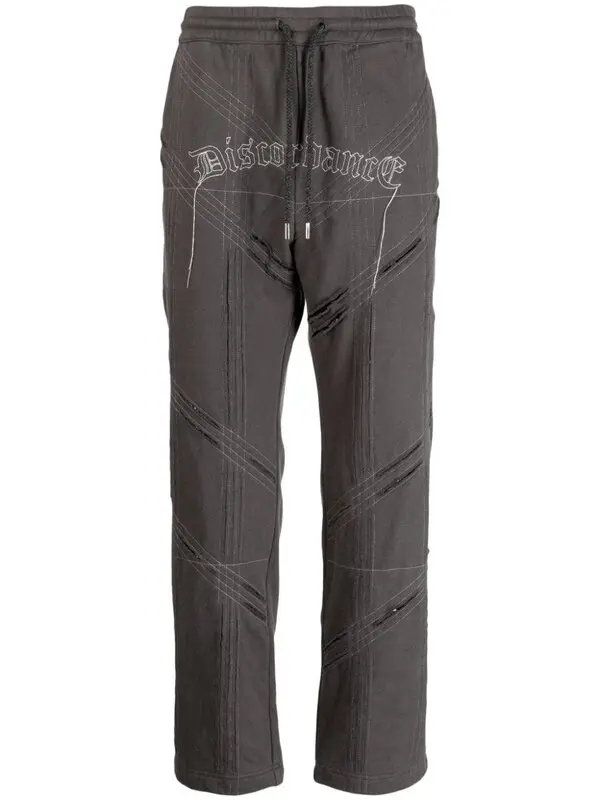 CHILDREN OF THE DISCORDANCE Logo-embroidered Distressed Track Pant
