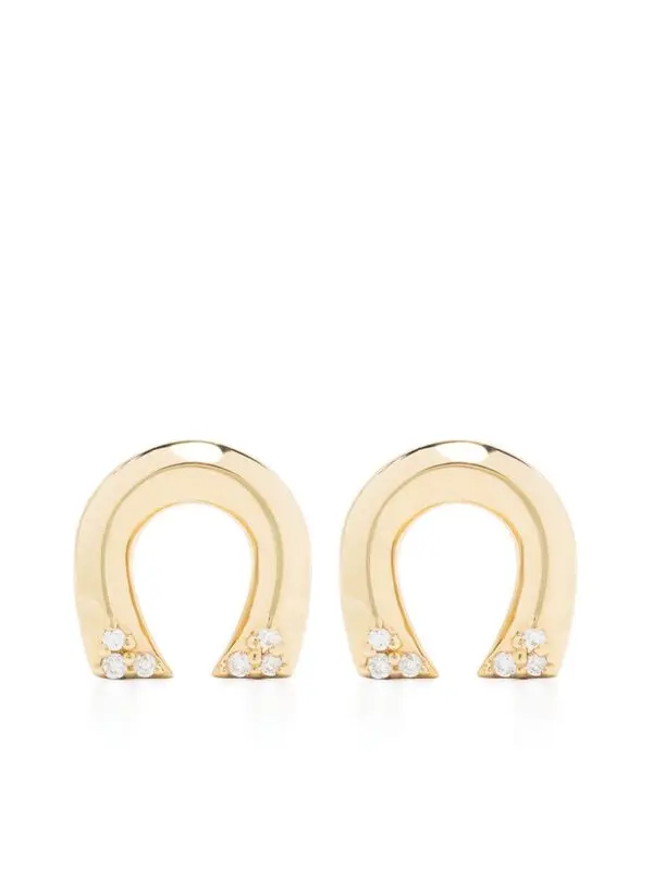 Harwell Godfrey 18kt Yellow Diamond Horseshoe Stud Earrings