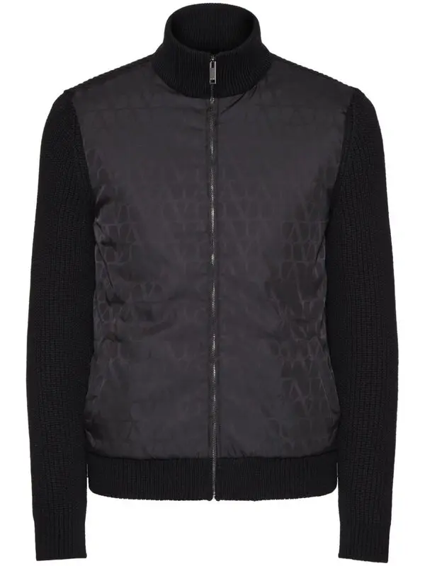 Valentino Garavani Toile Iconographe Wool-knit Jacket - Black