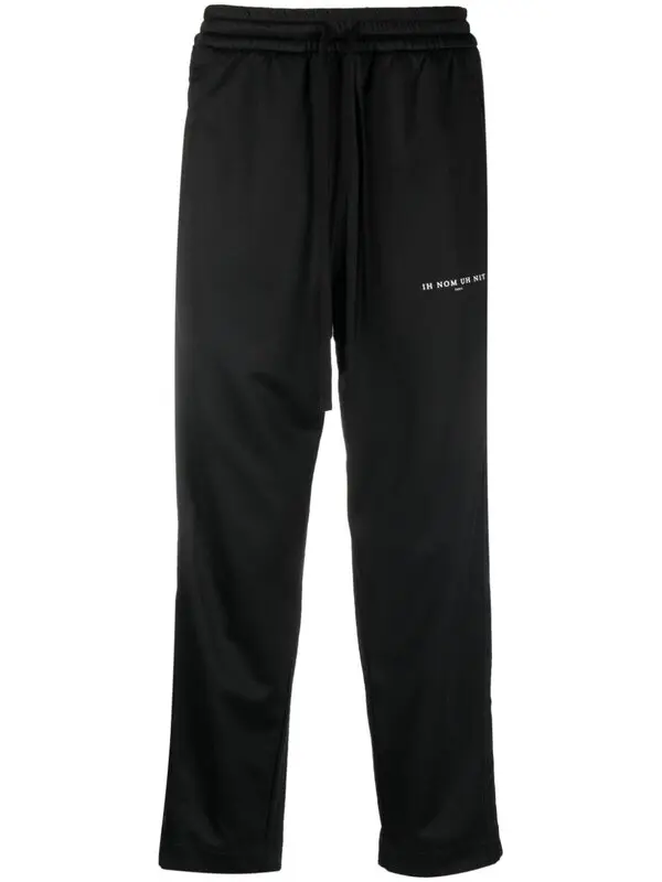 IH NOM UH NIT Logo-print Drawstring Trousers - Black