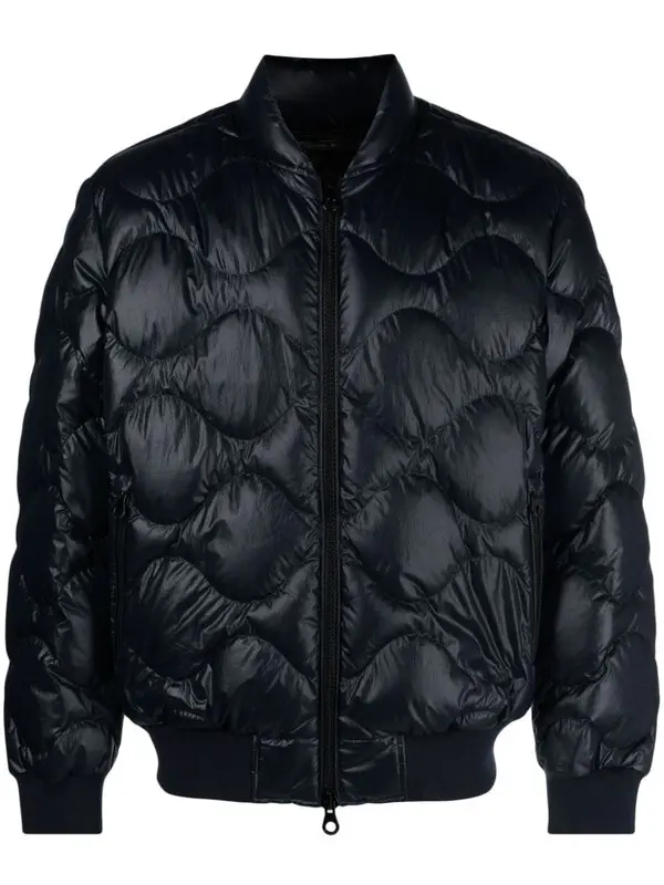 Duvetica Quilted Padded Bomber Jacket - Blue | Editorialist