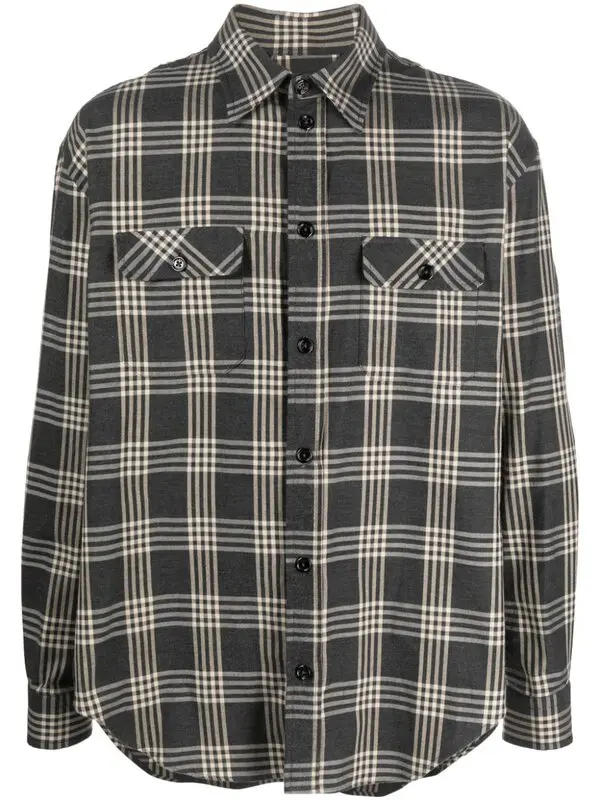 1989 STUDIO Logo-print Checked Cotton Shirt