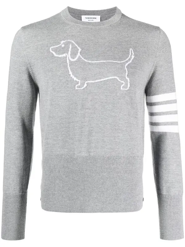 Thom Browne 4-bar Stripe Wool Jumper - Grey