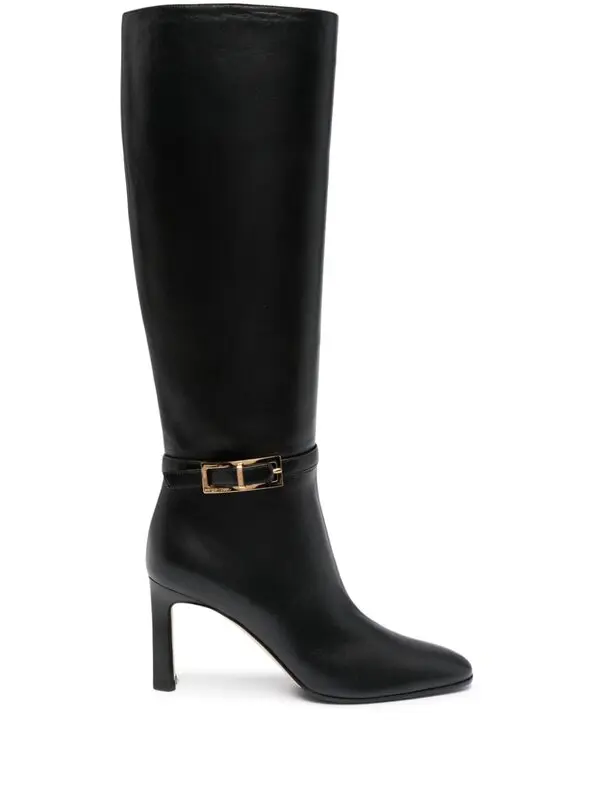 SERGIO ROSSI Nora 80mm Knee-high Leather Boots - Black | Editorialist