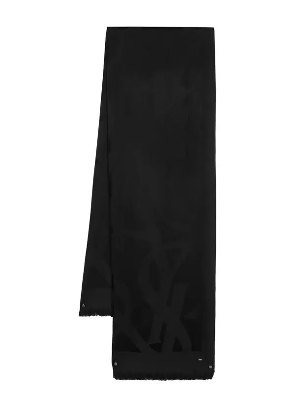 Saint Laurent Jacquard-logo Wool Scarf