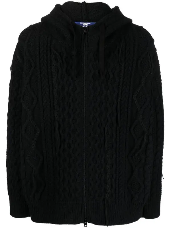 Junya Watanabe Cable-knit Drawstring Hoodie