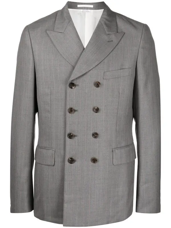 Comme Des Garçons Check-pattern Wool Double-breasted Blazer