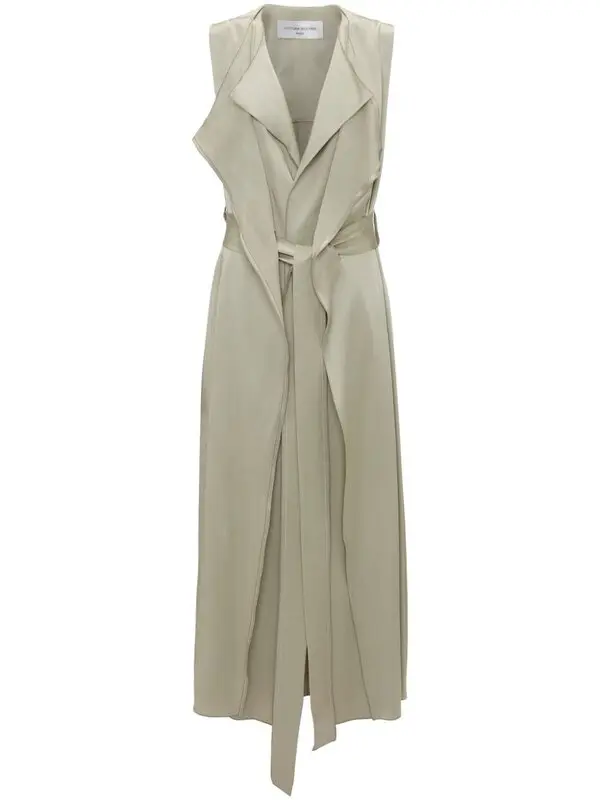 Victoria Beckham Trench Satin-Finish Midi Dress In Green - 60% Off |  Editorialist