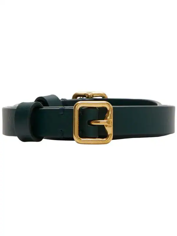 Burberry Double B Buckle Leather Belt Green Editorialist