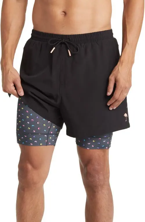 BOARDIES Polka Yin Yang Neon Active Compression Swim Trunks