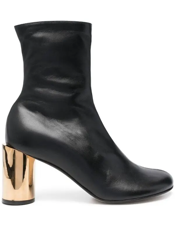 LANVIN 75mm Round-toe Leather Boots - Black