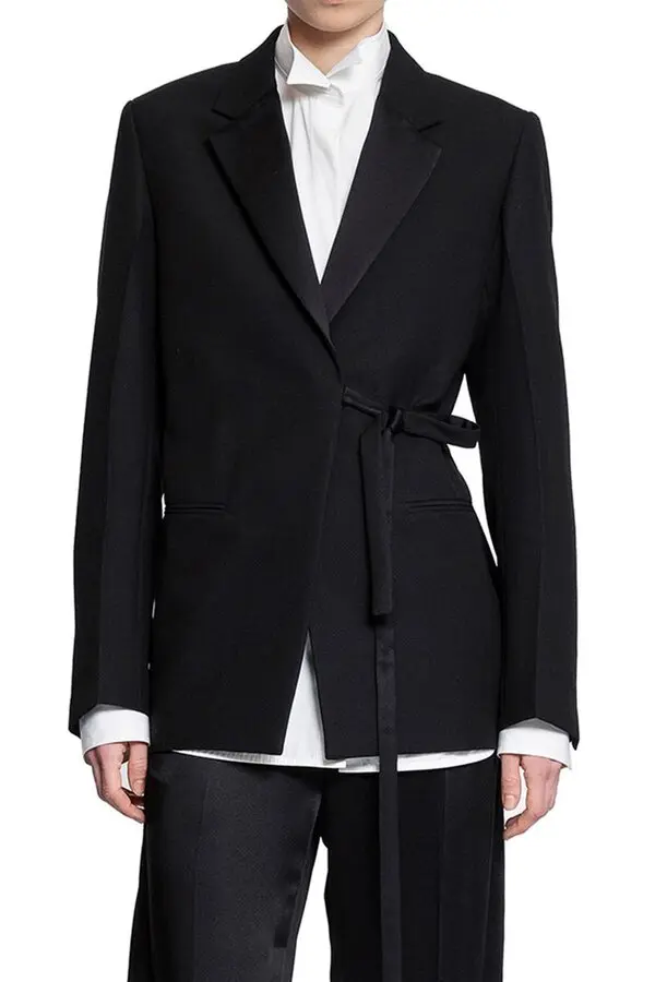 TOTÊME Satin-lapel Wrap Blazer - Black