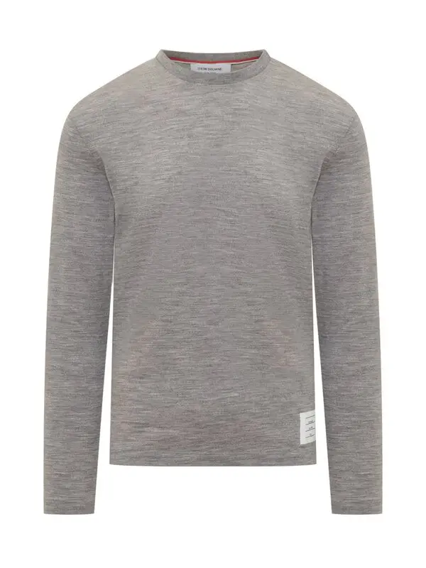 Thom Browne Crew Neck Long Sleeve Sweater - Grey