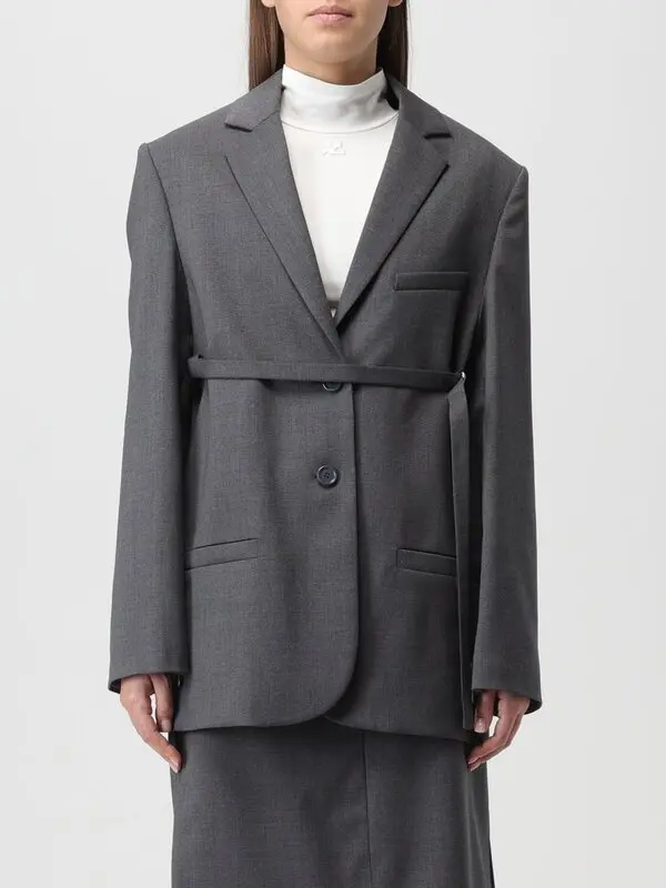 COURREGES Belted Blazer - Grey