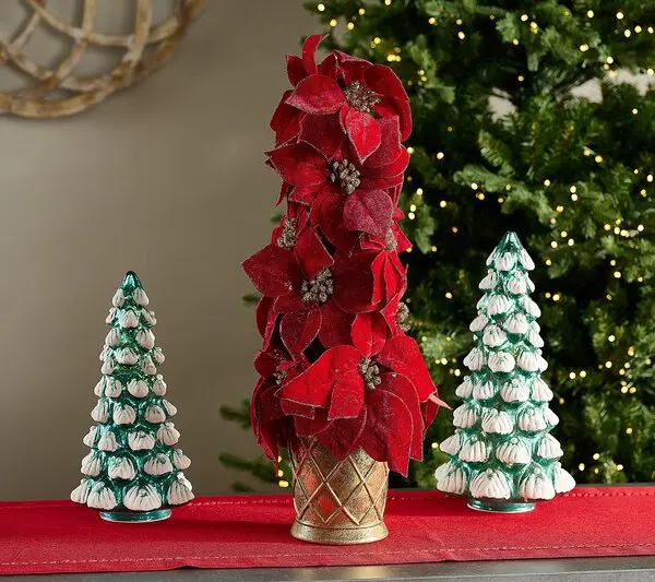 VALERIE PARR HILL 23' Velvet Poinsettia Tree In Pot Valerie