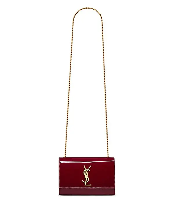Saint Laurent Kate Small In Patent Leather - Grenade Patent/gold