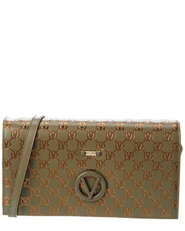 Valentino By Mario Valentino Lena Monogram Leather Shoulder Bag In Gold ...