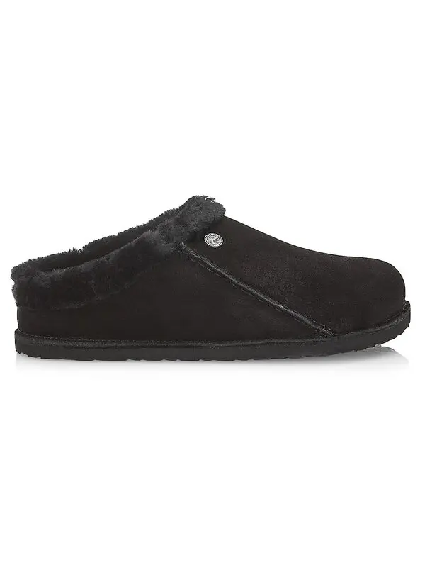 BIRKENSTOCK Zermatt Premium Suede & Shearling Slippers - Black ...