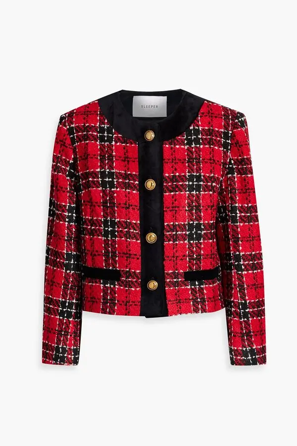 Sleeper Checked Bouclé-tweed Jacket