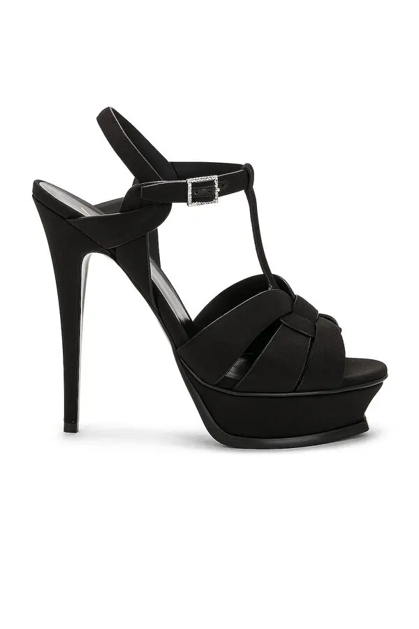 Saint Laurent Tribute Platform Sandal - Nero