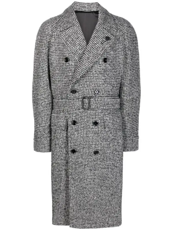 LARDINI Belted Double-breasted Coat