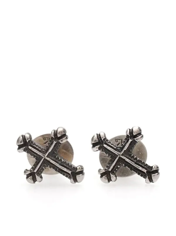 Werkstatt:München Cross-pendant Stud Earrings