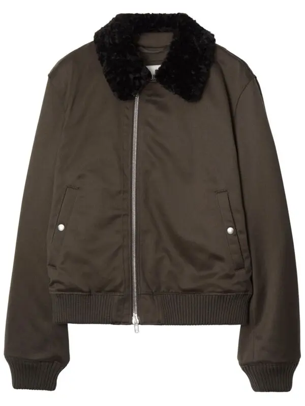 Burberry Zipped Shearling-collar Bomber Jacket