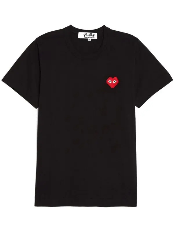 Play Comme Des Garcon X Invader Logo-appliqué Pixelated-motif T-shirt