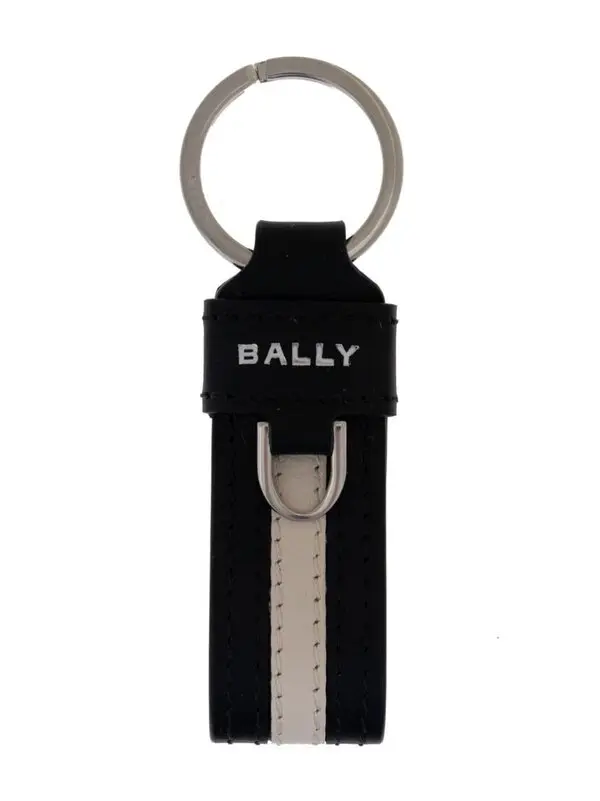 Bally Logo-print Leather Keyring - Black